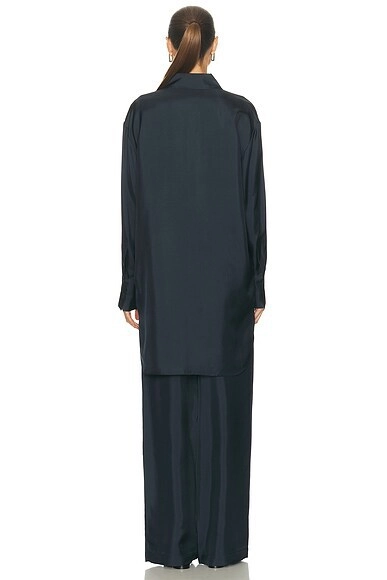 RÓHE Oversized Silk Button Down Top