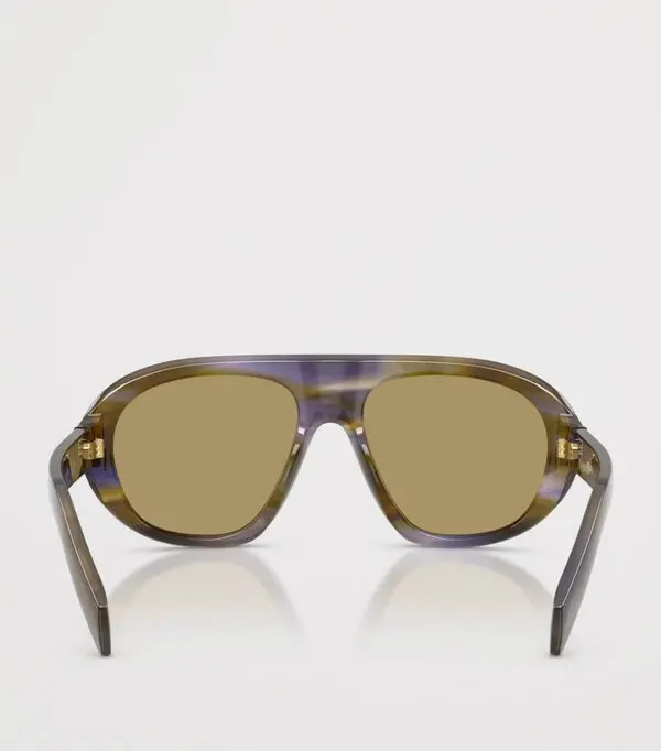 Prada Acetate Oversized Aviator Sunglasses - Brown