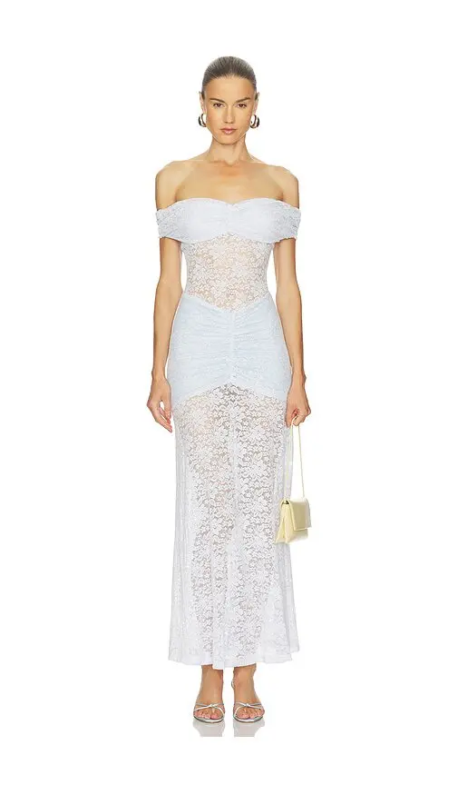 RUNAWAY THE LABEL Vaneya Lace Maxi Dress - Blue