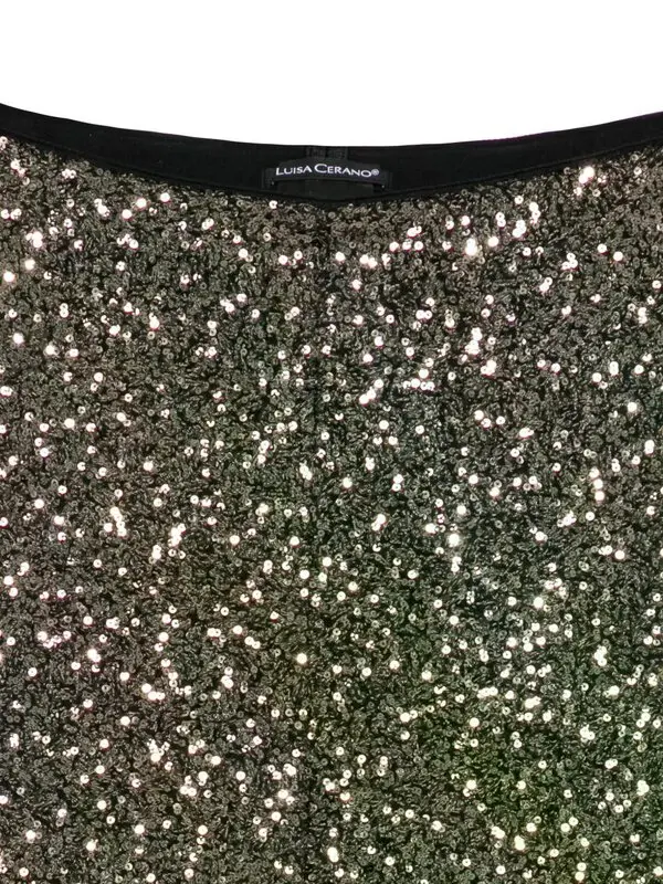 LUISA CERANO Sequinned Flared Trousers - Grey