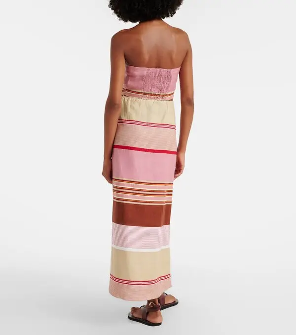 Faithfull The Brand Martina Striped Linen Maxi Skirt - Multicoloured