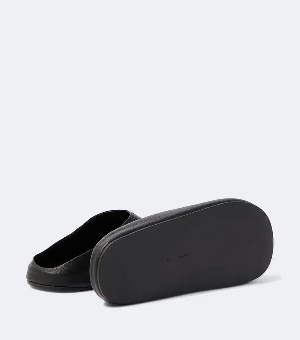 THE ROW Hudson Leather Mules - Black