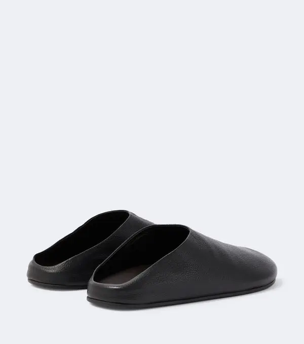 THE ROW Hudson Leather Mules - Black
