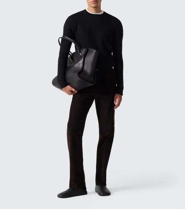 THE ROW Hudson Leather Mules - Black