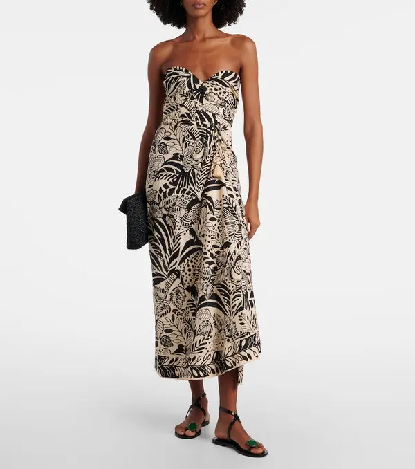 Poupette St Barth Collina Printed Cotton Midi Dress