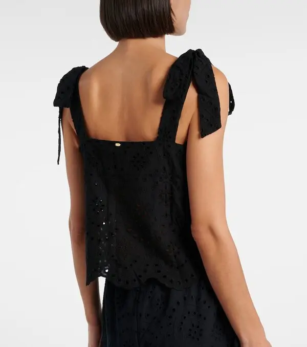 Poupette St Barth Noa Broderie Anglaise Cotton Top