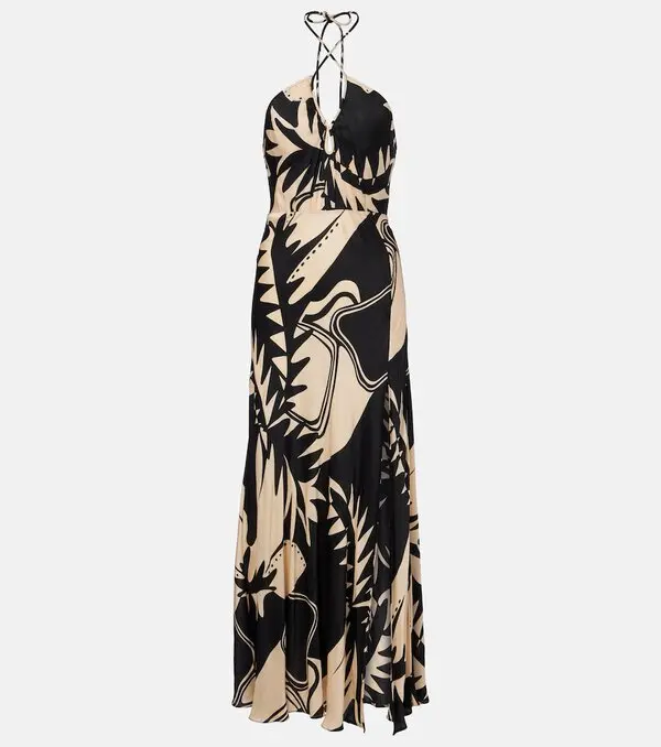 Poupette St Barth Stella Printed Maxi Dress - Black