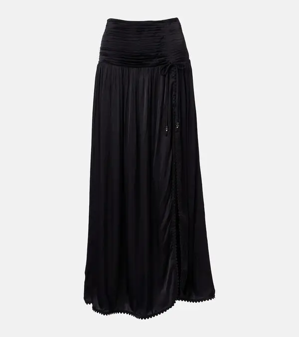 Poupette St Barth Viscose Maxi Skirt - Black