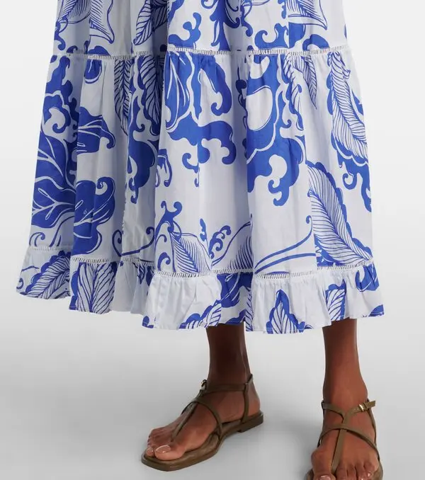 Poupette St Barth Milena Printed Cotton Maxi Dress
