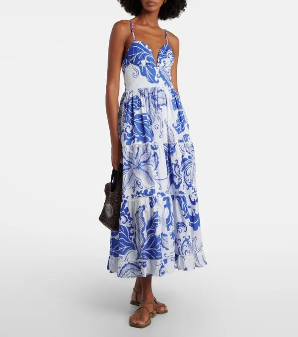 Poupette St Barth Milena Printed Cotton Maxi Dress