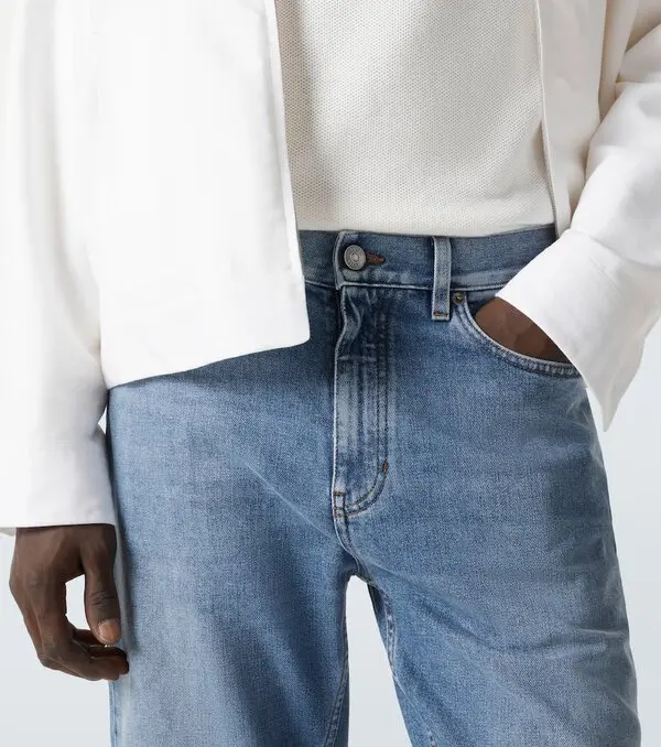 Zegna High-rise Straight Leg Jeans - Blue