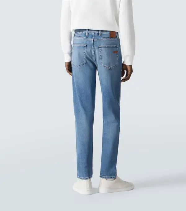 Zegna High-rise Straight Leg Jeans - Blue