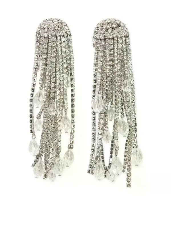 Carolina Herrera Teardrop Tassel Earrings - Silver