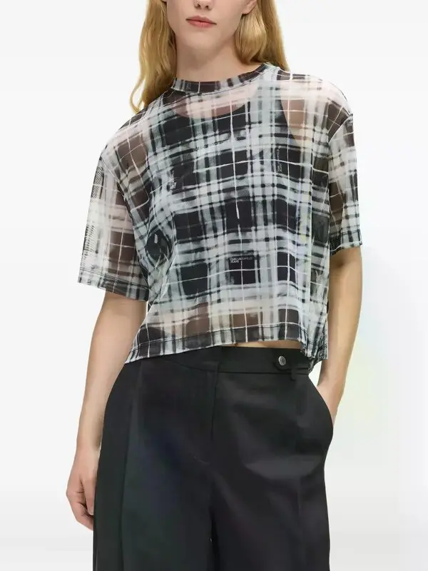 Karl Lagerfeld Checked Mesh T-shirt