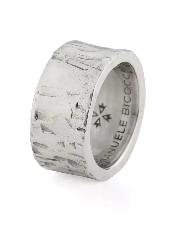 Emanuele Bicocchi Hammered Band Ring - Silver