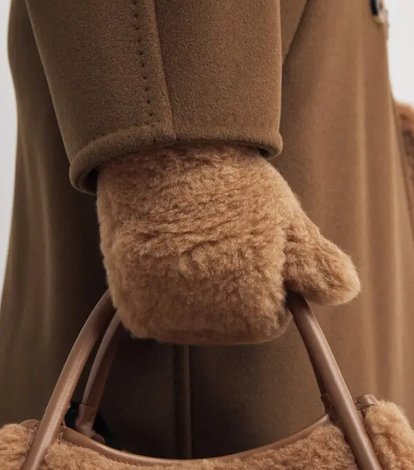 Max Mara Camel Silk Blend Mittens