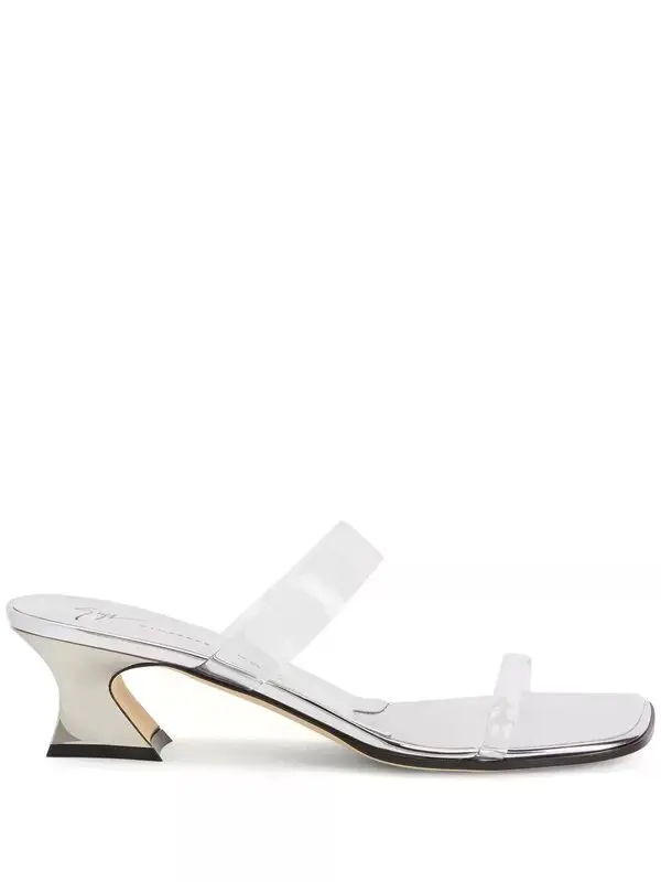 GIUSEPPE ZANOTTI Transparent Mid-block Heel Sandals