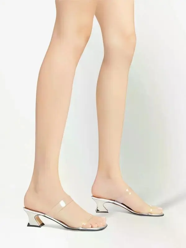 GIUSEPPE ZANOTTI Transparent Mid-block Heel Sandals