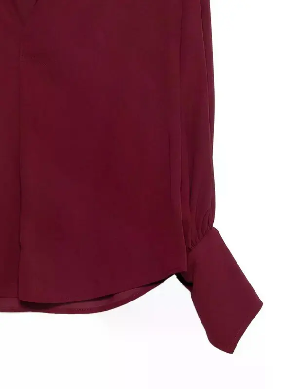BLANCA VITA Burgundy Buttoned Cuffs Top