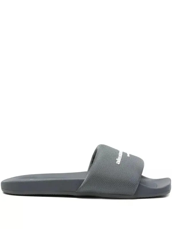 Alexander Wang Logo Strap Slides - Grey