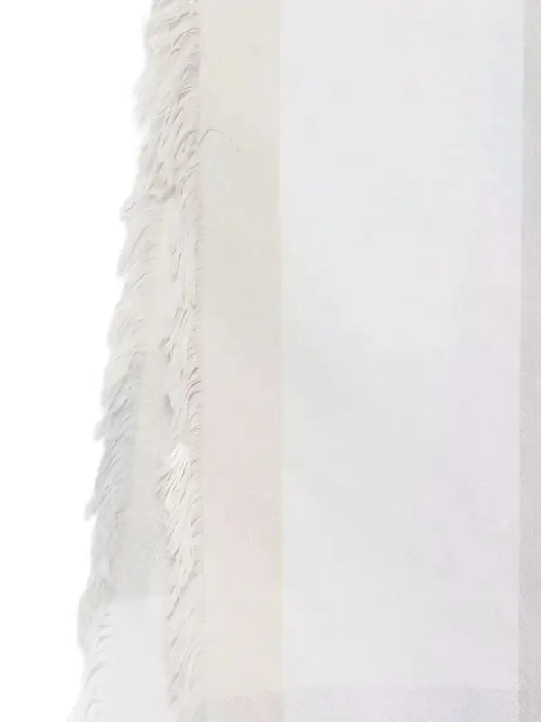 LE TRICOT PERUGIA Checked-pattern Fringed Scarf