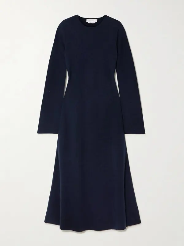 Gabriela Hearst Rebus Wool, Silk And Cashmere-blend Midi Dress - Blue