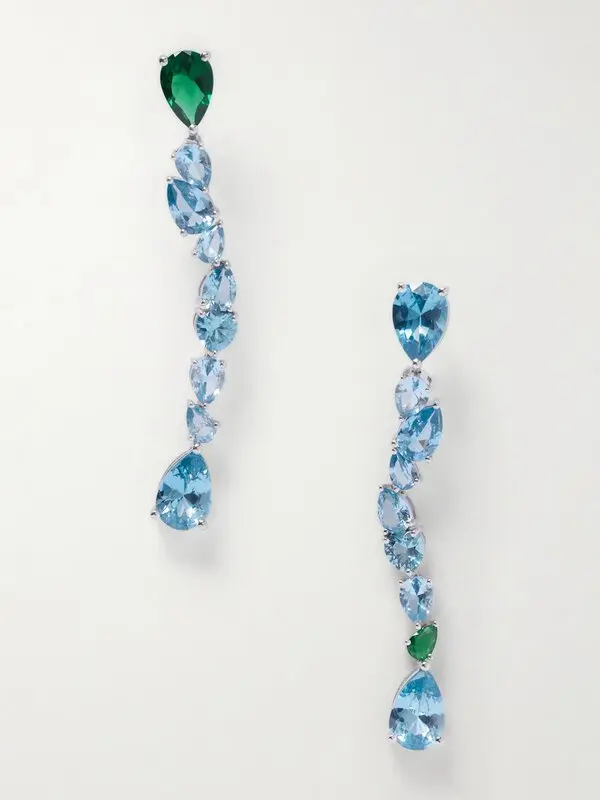 Completedworks Recycled Plated Earrings With Cubic Zirconia And Synthetic Spinel - Silver