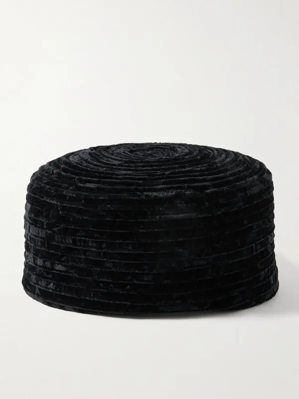 GIGI BURRIS MILLINERY Lauren Silk-blend Velvet Pillbox Hat - Black