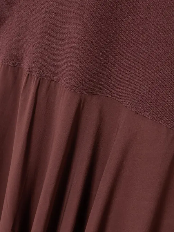 ST. AGNI Recycled Stretch-knit And Silk-blend Maxi Dress