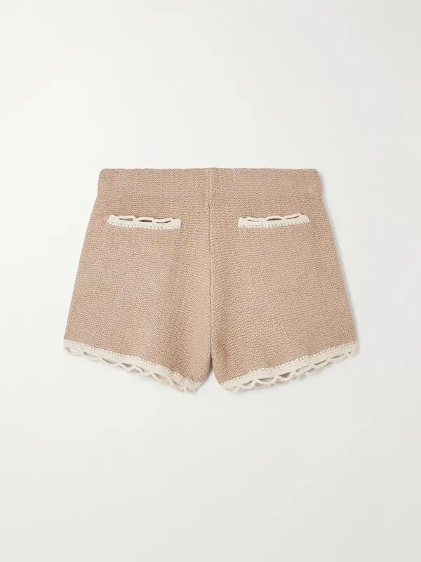 Posse Willow Knitted Shorts With Crochet Trim