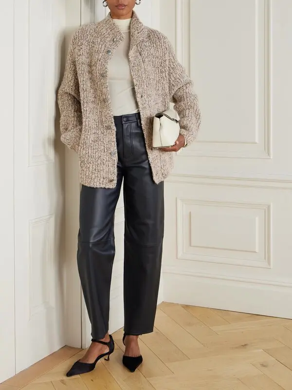 GOD’S TRUE CASHMERE God's True Cashmere Ribbed Cardigan With Labradorite Buttons