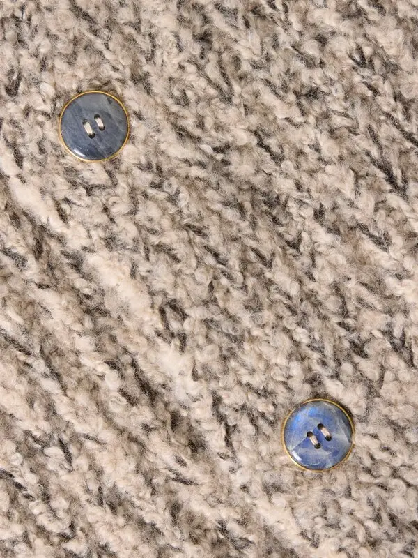 GOD’S TRUE CASHMERE God's True Cashmere Ribbed Cardigan With Labradorite Buttons