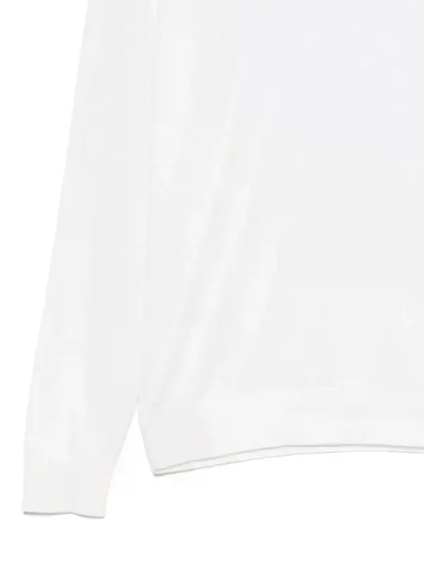 FERRANTE Crew Neck Long Sleeve Top - White