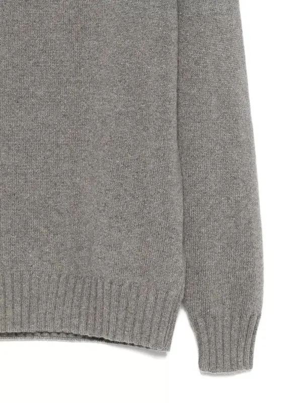DELL'OGLIO Ribbed Crew Neck Long Sleeve Sweater