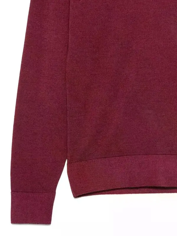 FERRANTE V-neck Long Sleeve Knit - Red