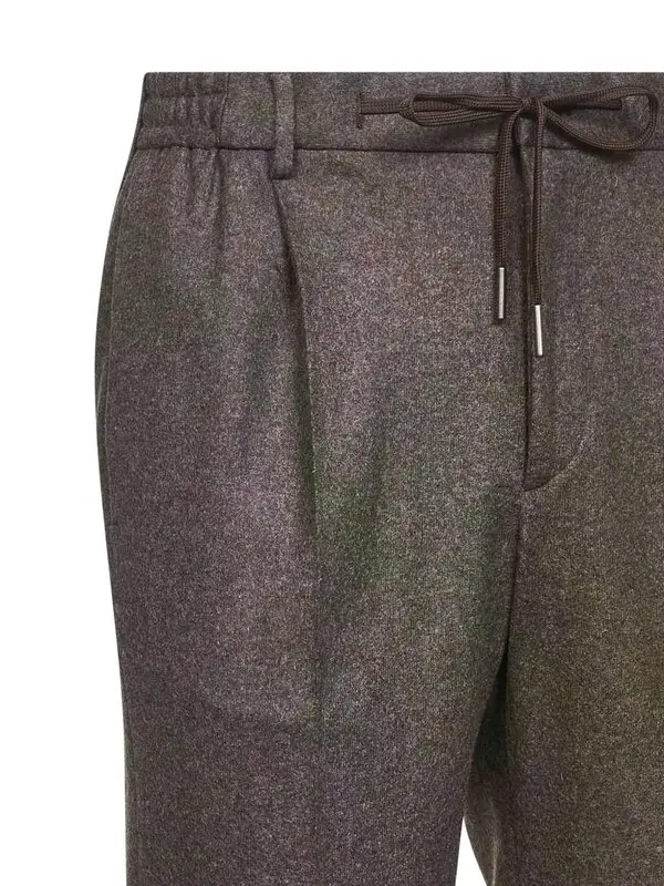 Tagliatore Drawstring Pleat Trousers - Brown