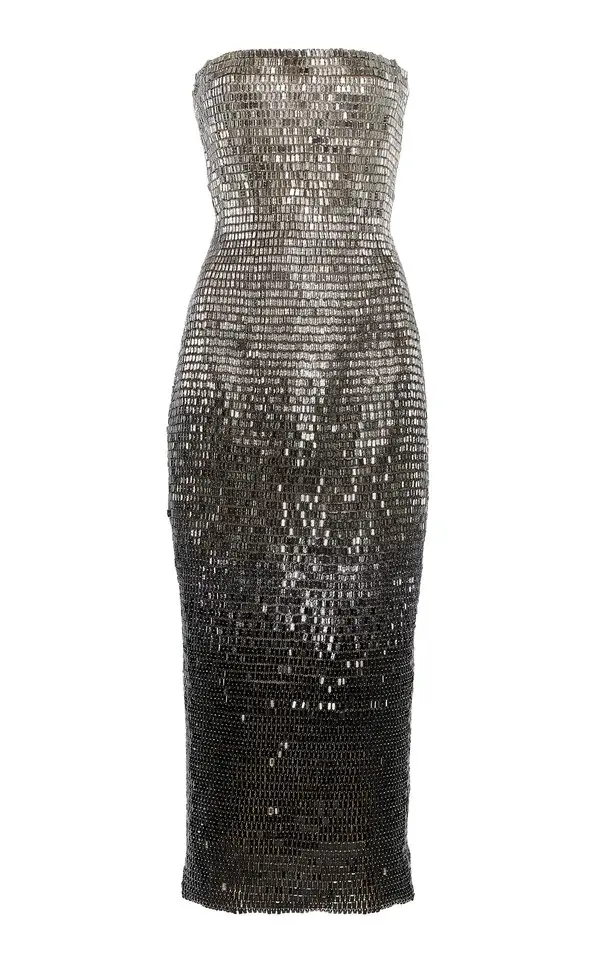 Oscar De La Renta Sequined Midi Dress