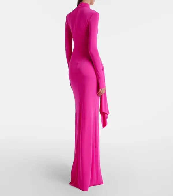 David Koma Embellished Draped Gown