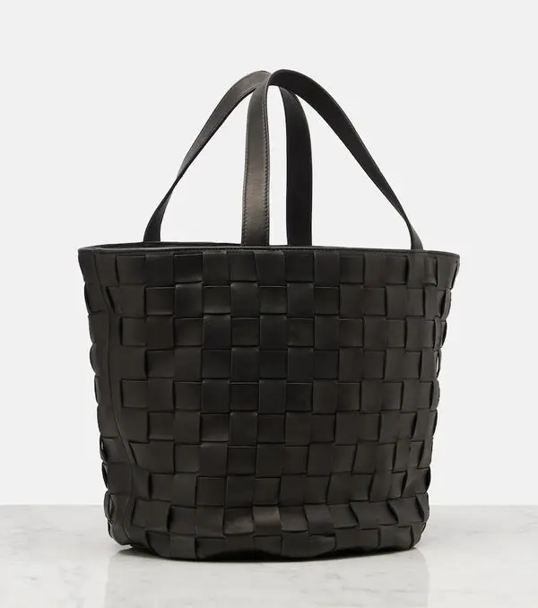 THE ROW Sisal Woven Leather Tote Bag