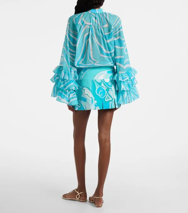 Emilio Pucci Orchidee Cotton-blend Gabardine Mini Skirt