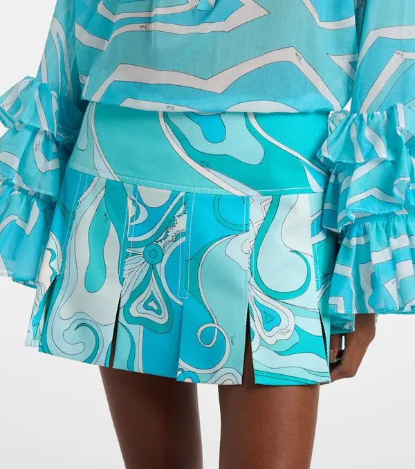 Emilio Pucci Orchidee Cotton-blend Gabardine Mini Skirt