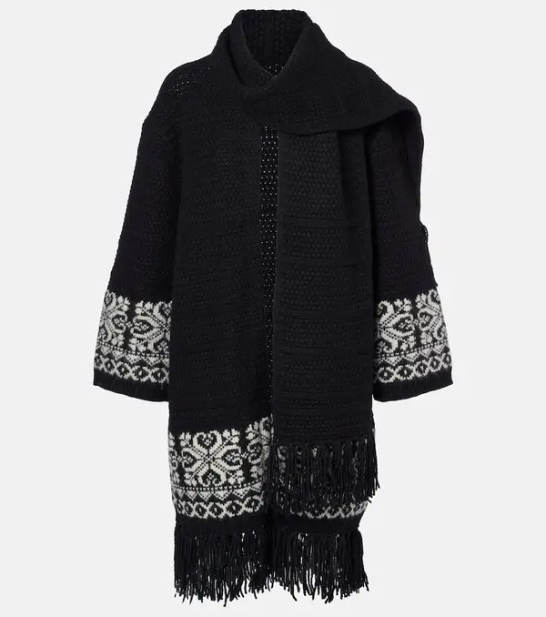 Polo Ralph Lauren Jacquard Wool-blend Wrap Cardigan