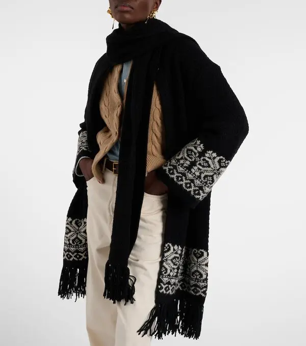 Polo Ralph Lauren Jacquard Wool-blend Wrap Cardigan