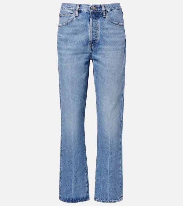 FRAME Vertical Crop Straight Jeans