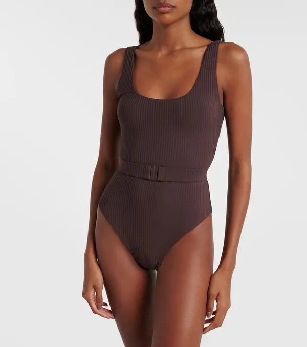 Melissa Odabash Ribbed Belted Swimsuit