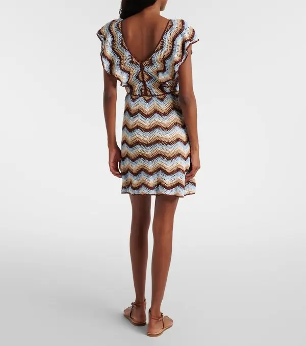 Anna Kosturova Melissa Crochet Cotton Minidress - Multicoloured