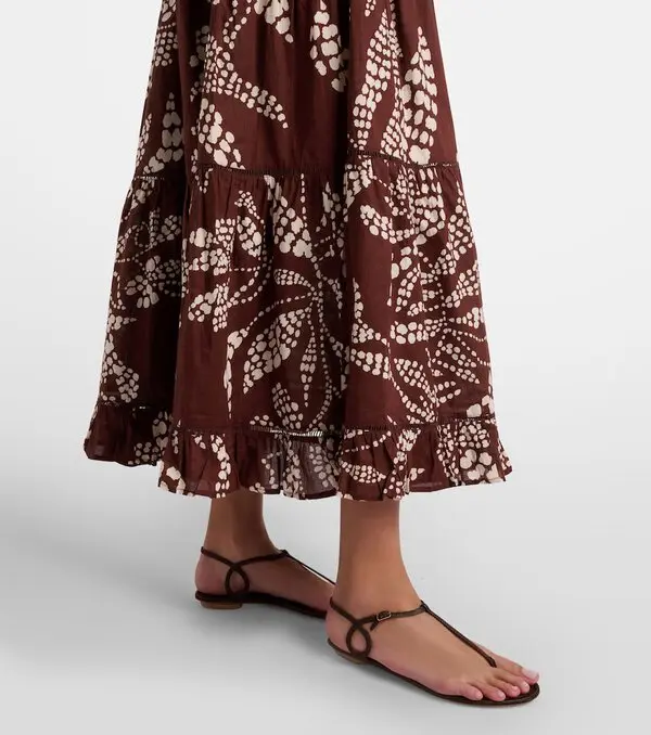 Poupette St Barth Milena Printed Tiered Maxi Dress