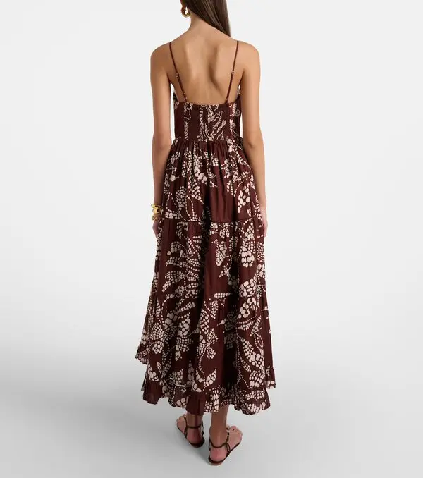 Poupette St Barth Milena Printed Tiered Maxi Dress