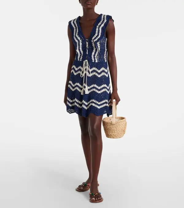 Anna Kosturova Melissa Crochet Minidress - Multicoloured