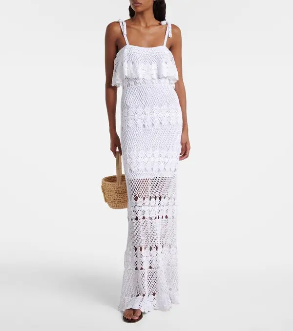 Anna Kosturova Marianne Crochet Cotton Maxi Dress